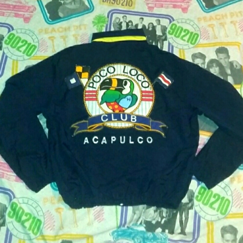 1987 Poco Loco Acapulco Windbreaker Jacket Mexico Vin… - Gem